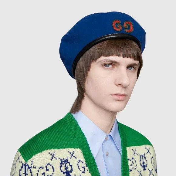 COPY - Gucci Wool beret with GG patch color red